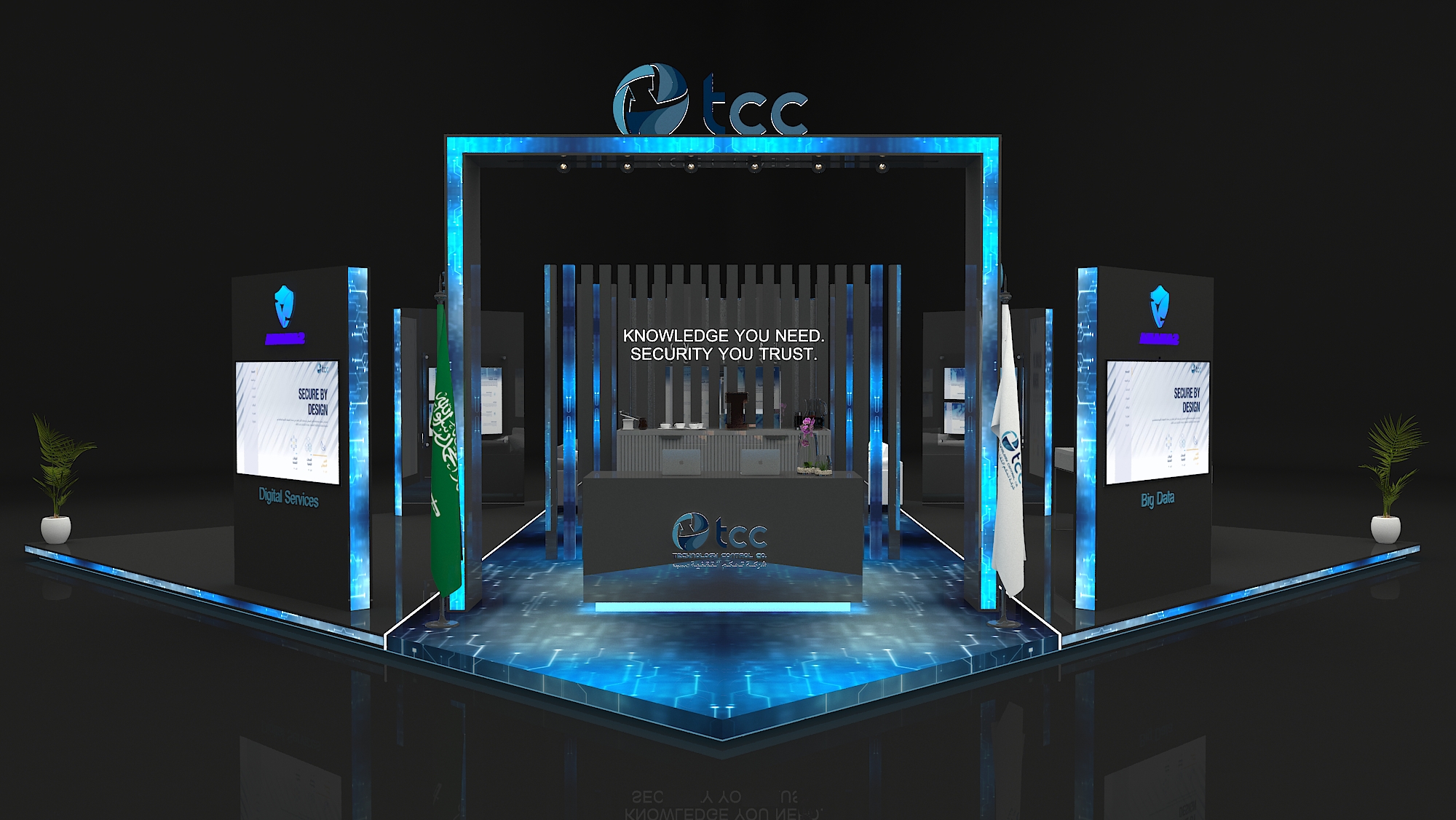 Design of TCC's booth at the Black Hat 2022 exhibition, crafted with an attractive style and ...